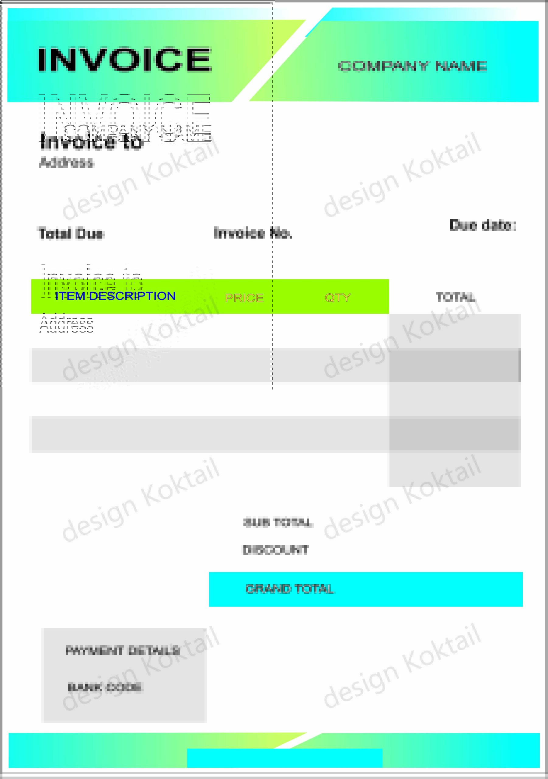 Bill / Invoice Design - Design Koktail
