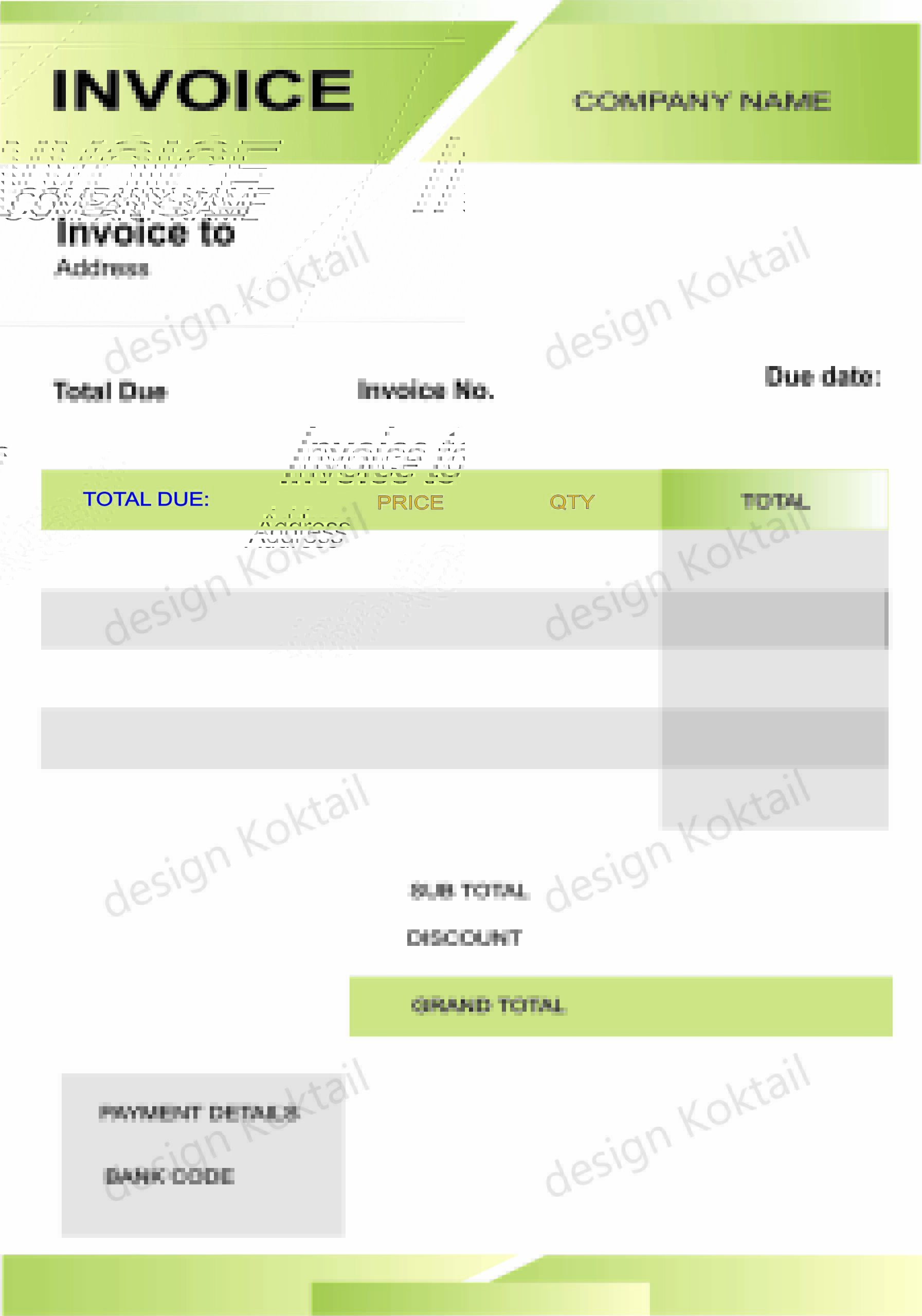 Bill / Invoice Design - Design Koktail