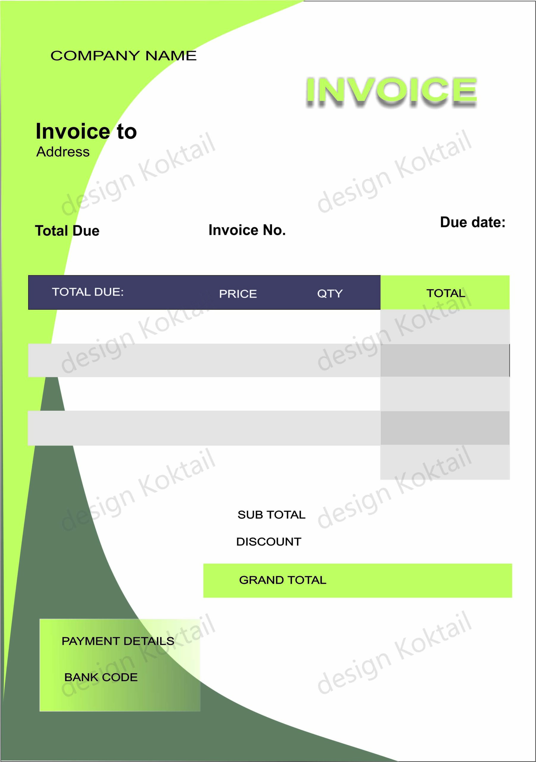 Bill / Invoice Design - Design Koktail
