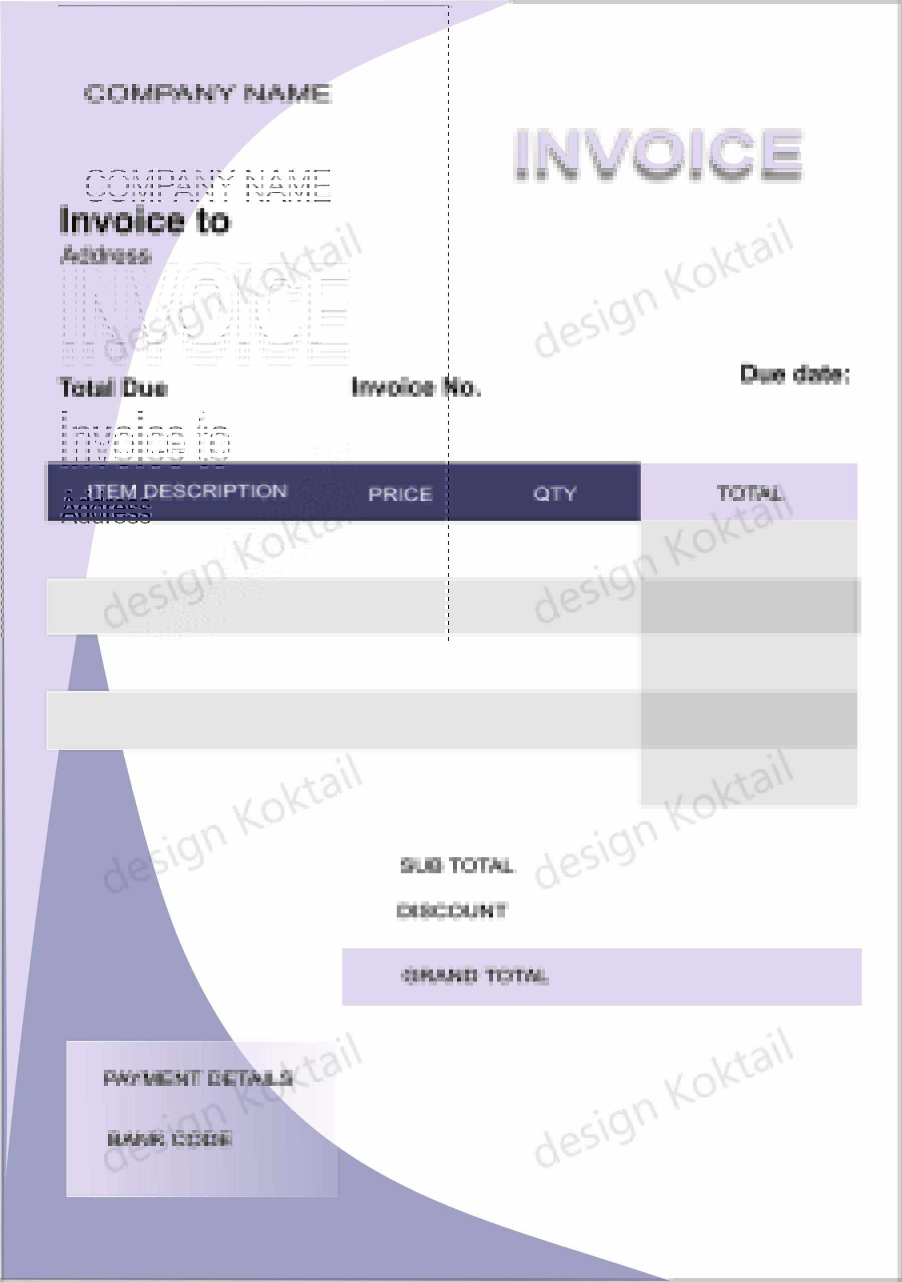 Bill / Invoice Design - Design Koktail