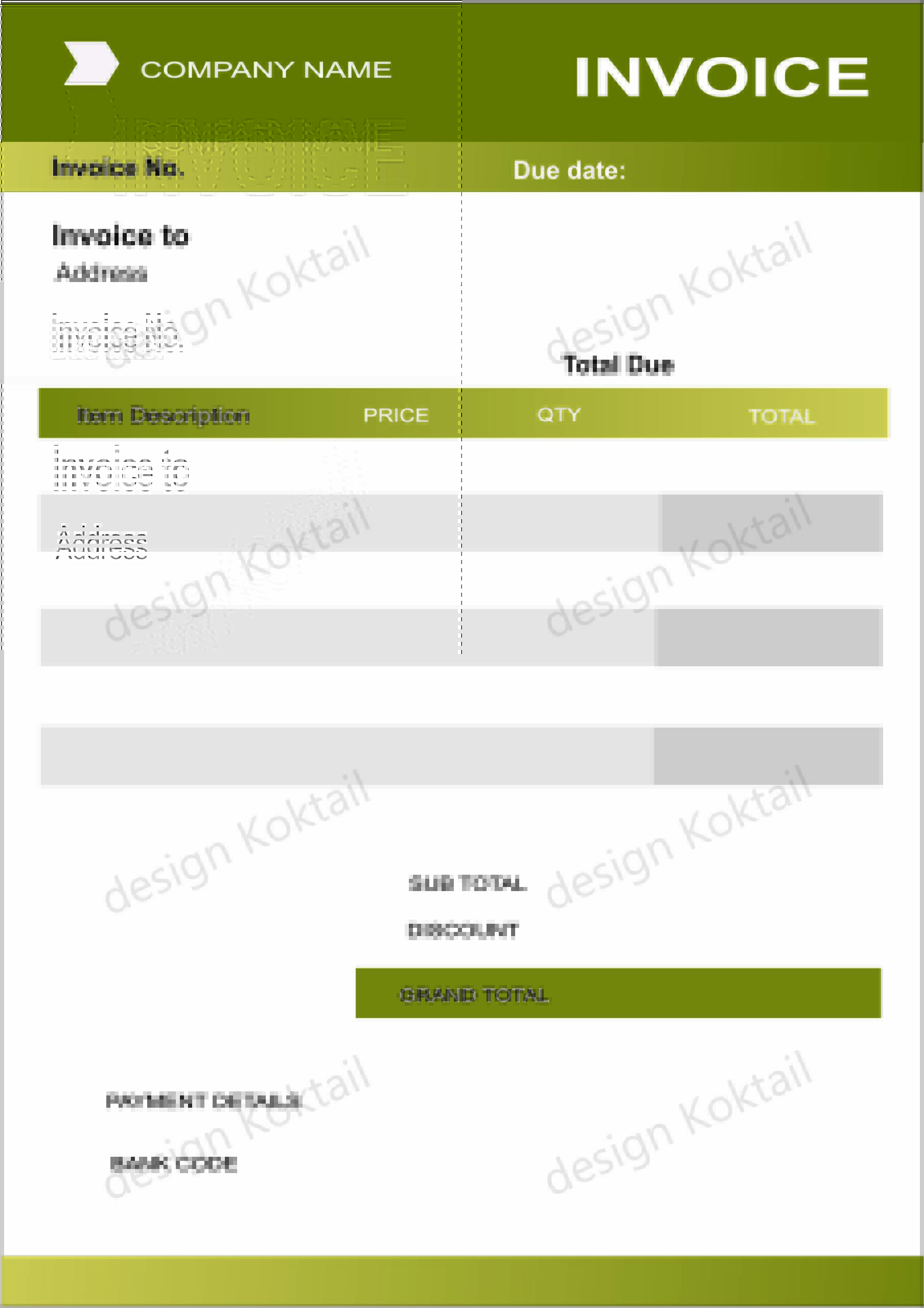 Bill / Invoice Design - Design Koktail