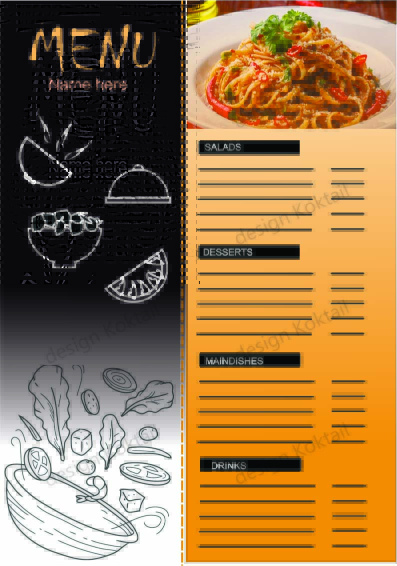 Menu card design - Design Koktail